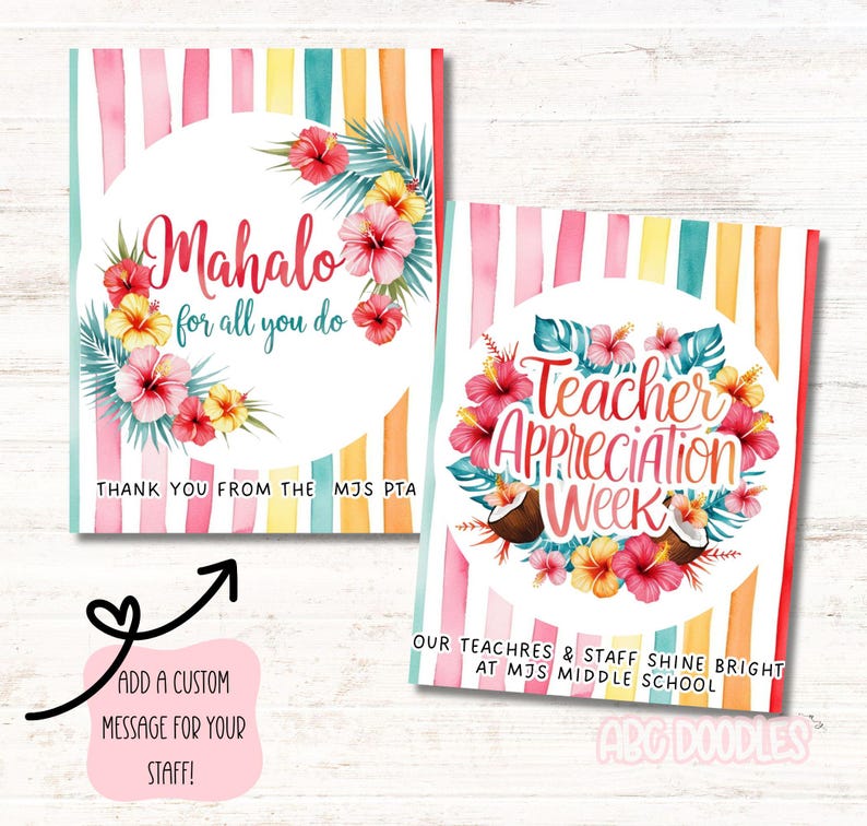 Hawaiian Luau Teacher Appreciation Itinerary & Signs Canva Template - Etsy