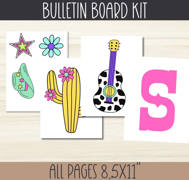 Howdy Partners Groovy Bulletin Board Kit | Desert Bulletin Decor ...