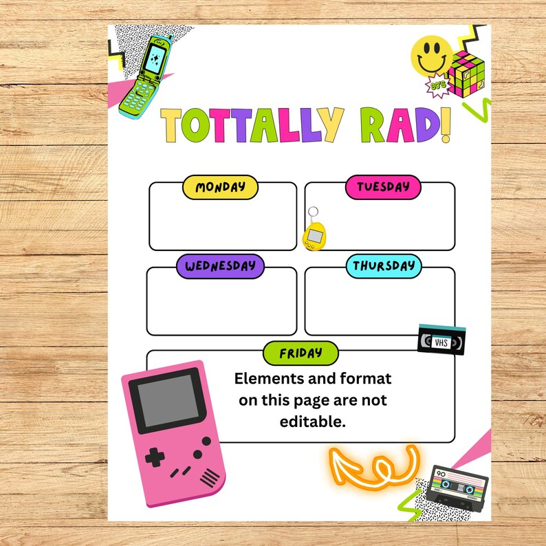 Editable 90s Theme Teacher & Staff Appreciation Itinerary Flyer | 90s ...