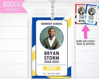 Editable Homeschool ID Badge Template: Canva Student/teacher Card (50mm ...