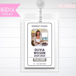 Customizable Teacher ID Card Template (canva) - Etsy UK