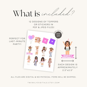 Roblox Girl Cupcake Topper Digital Stickers INSTANT DOWNLOAD - Etsy