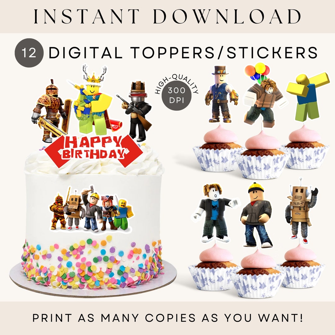 Roblox Boy Cupcake Topper Digital Stickers INSTANT DOWNLOAD - Etsy