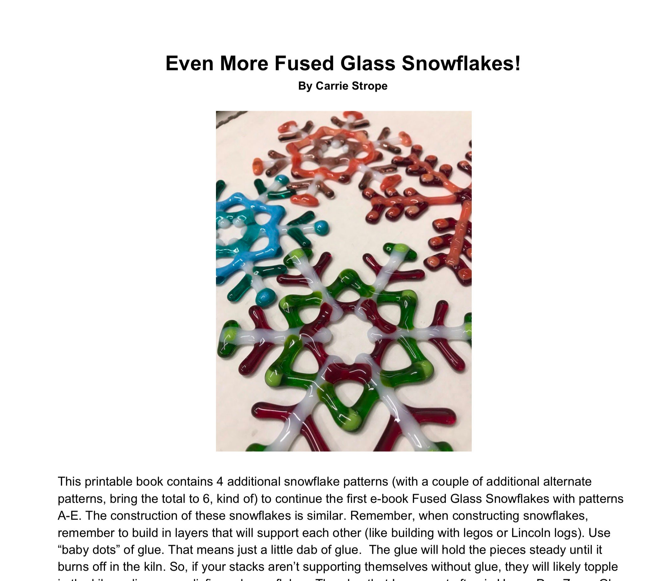 Part Two How to Make Fused Glass Snowflakes Additional Patterns - Etsy ...