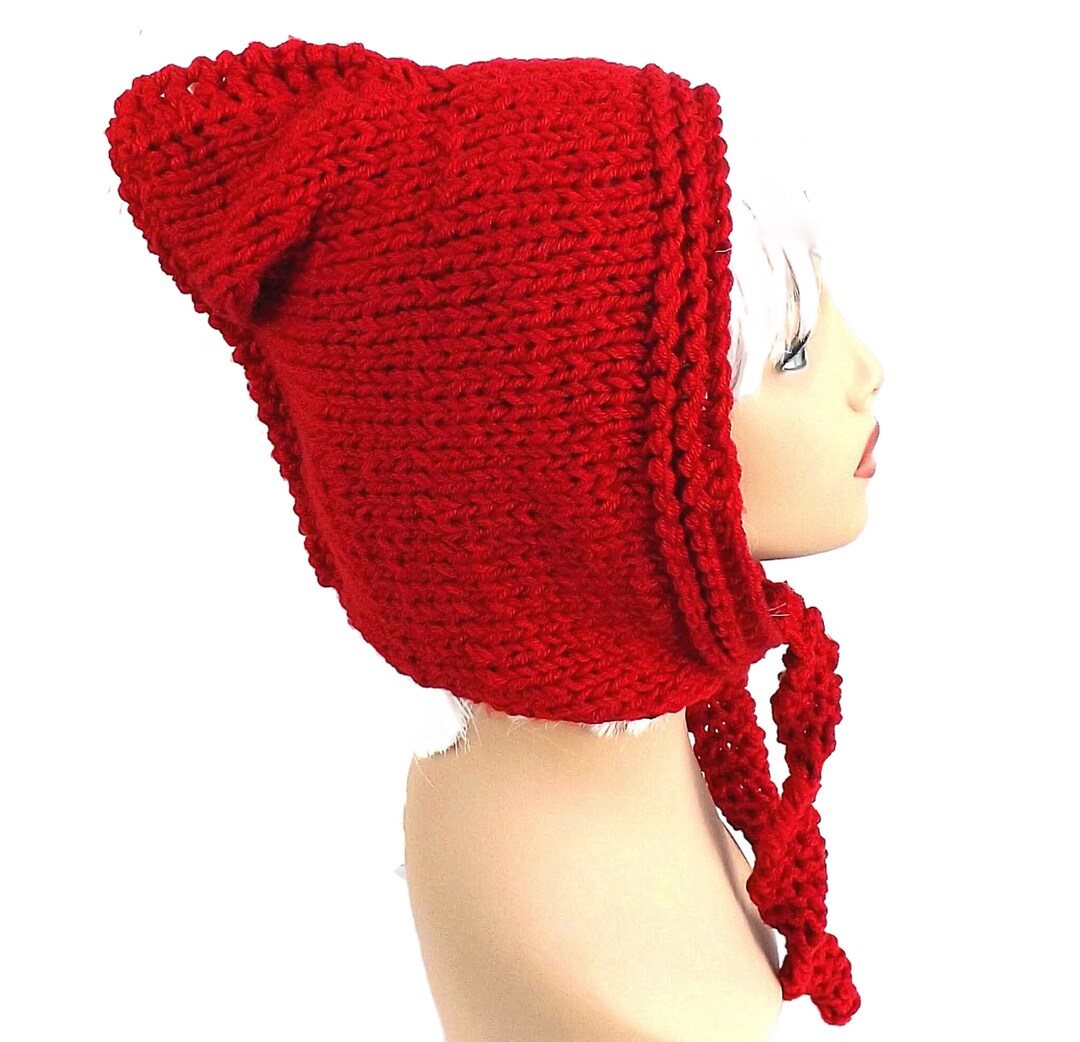 Mermaid Pixie Hood Knitting Pattern Women's Pointy Winter Hat, DIY ...