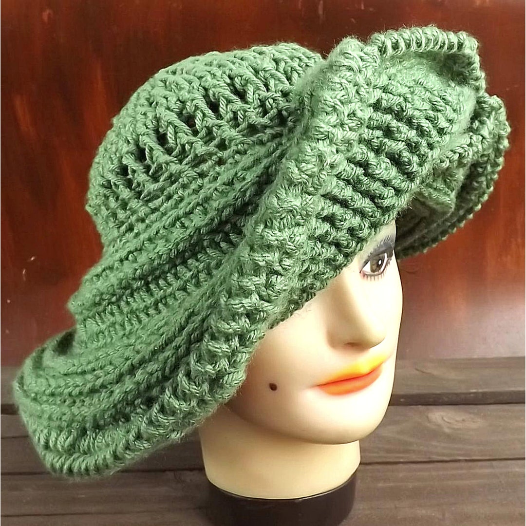 Mobius Wide Brim Crochet Hat Pattern, Unique Twisted Brim Hat Design ...