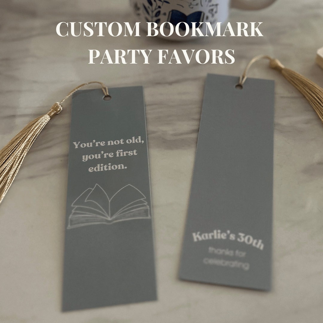 Custom Bookmark Party Favors | Custom Bookmarks | Book Club Bookmarks ...