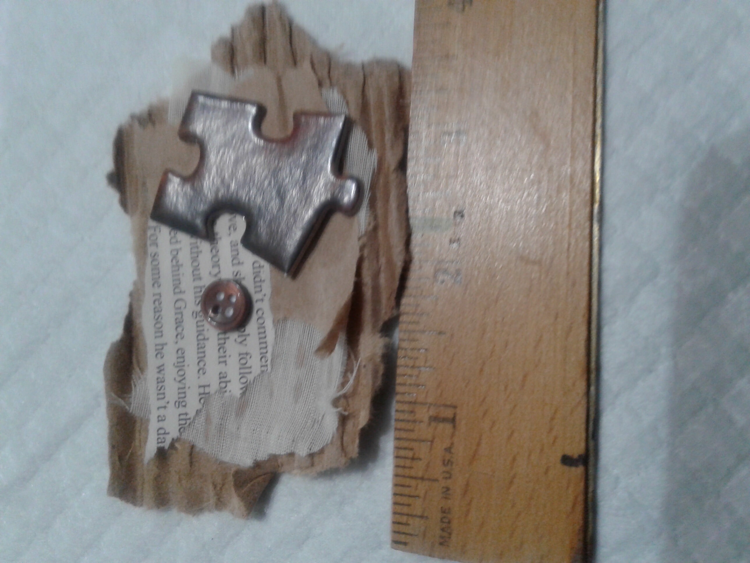 Cluster With Puzzle Piece and Button for Crafting - Etsy