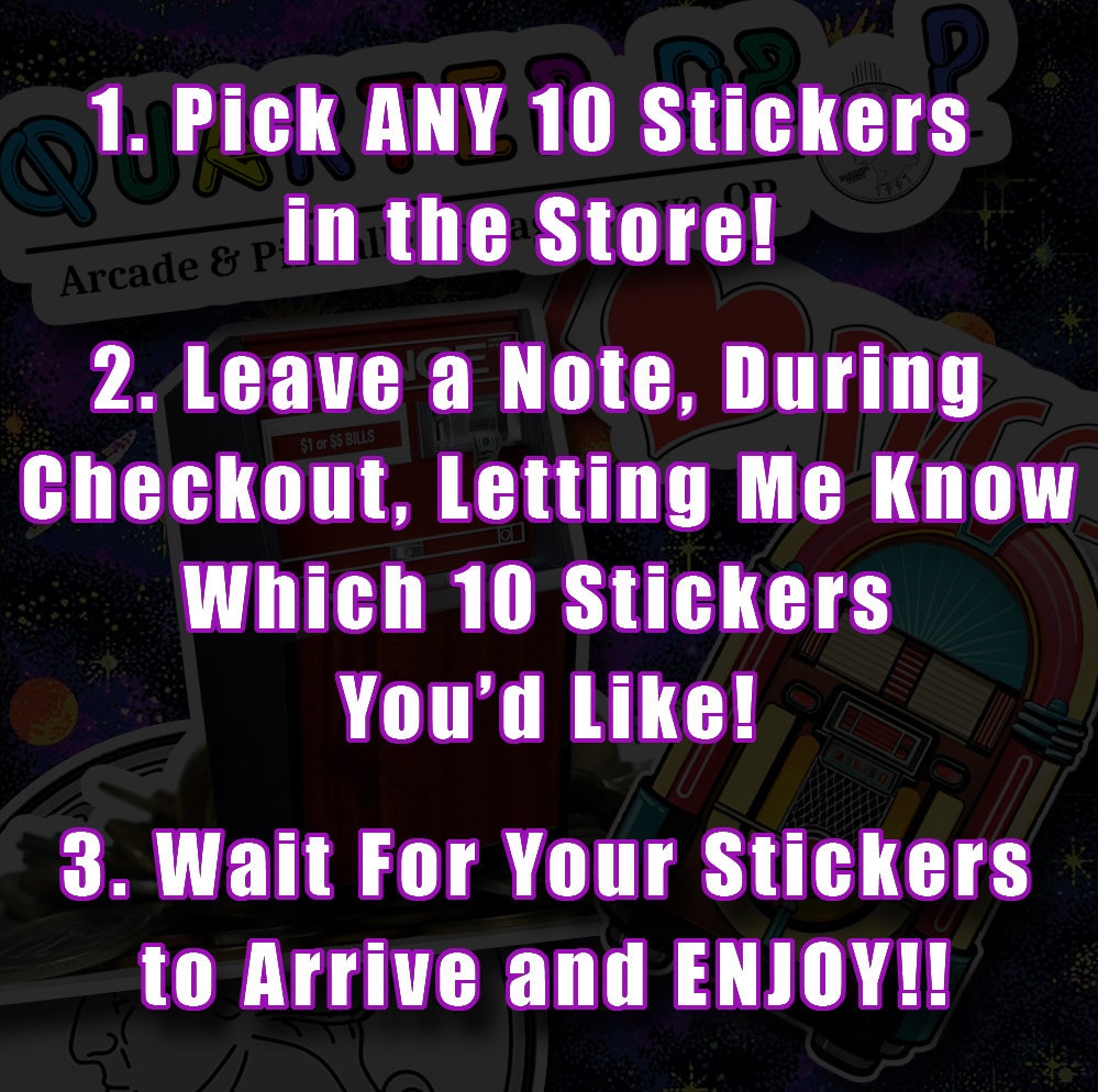 Pick ANY 10 Stickers x10 Premium Die Cut High Gloss Vinyl Waterproof ...
