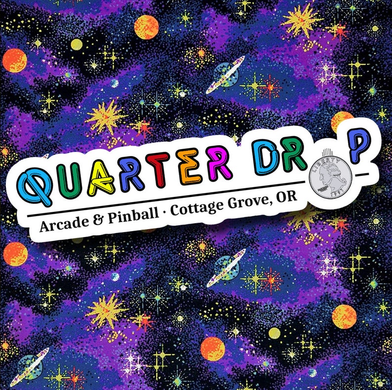 Quarter Drop Arcade Logo (x1) Premium Die Cut High Gloss Vinyl ...
