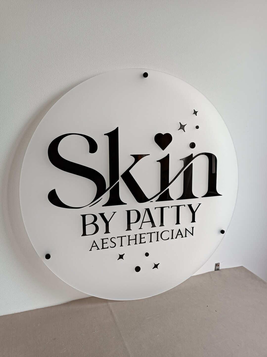 Salon Logo Sign Acrylic Round 3D Business Logo Sign Custom Sign for ...