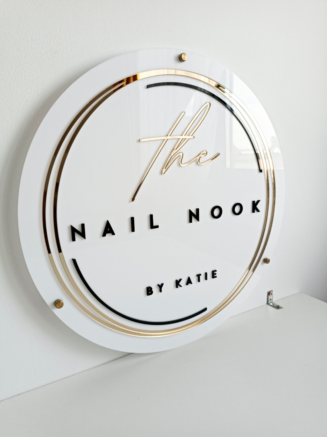 Salon Sign 3D Round Logo Sign for Beauty Salon 3D Acrylic Sign ...