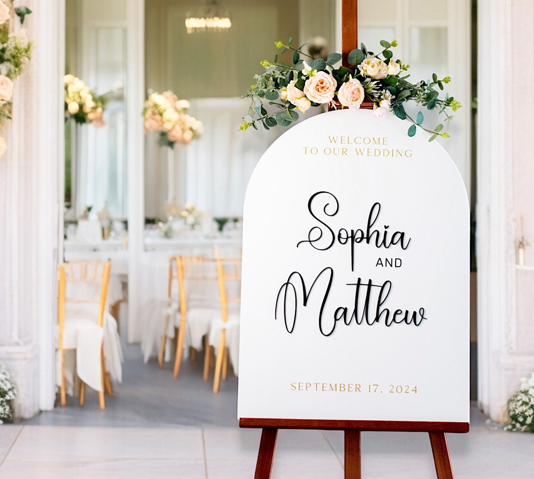 White Acrylic Wedding Welcome Sign | Personalized Wedding Sign | Custom ...