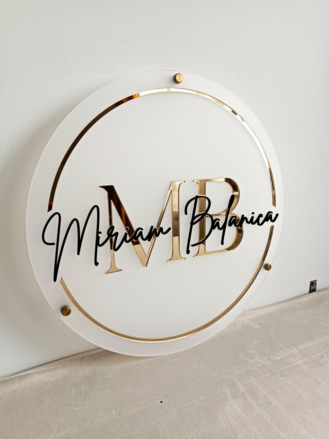 Round Business Logo 3D, Custom Acrylic Business Sign, Wall Sign for ...
