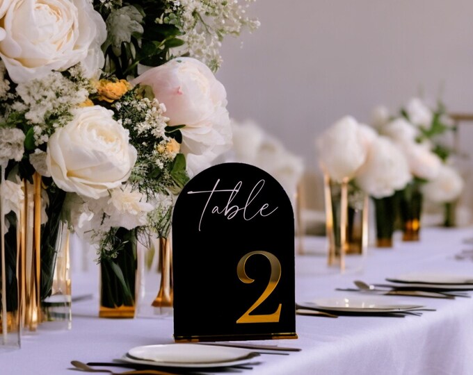 Table Numbers, Wedding Black Acrylic Table Numbers, Acrylic Numbers ...