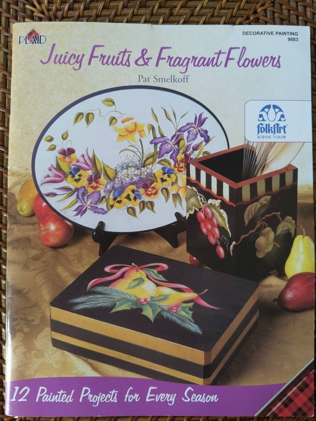 SIGNED TOLE Painting Pattern Book Pat Smelkoff Juicy Fruits & Fragrant ...