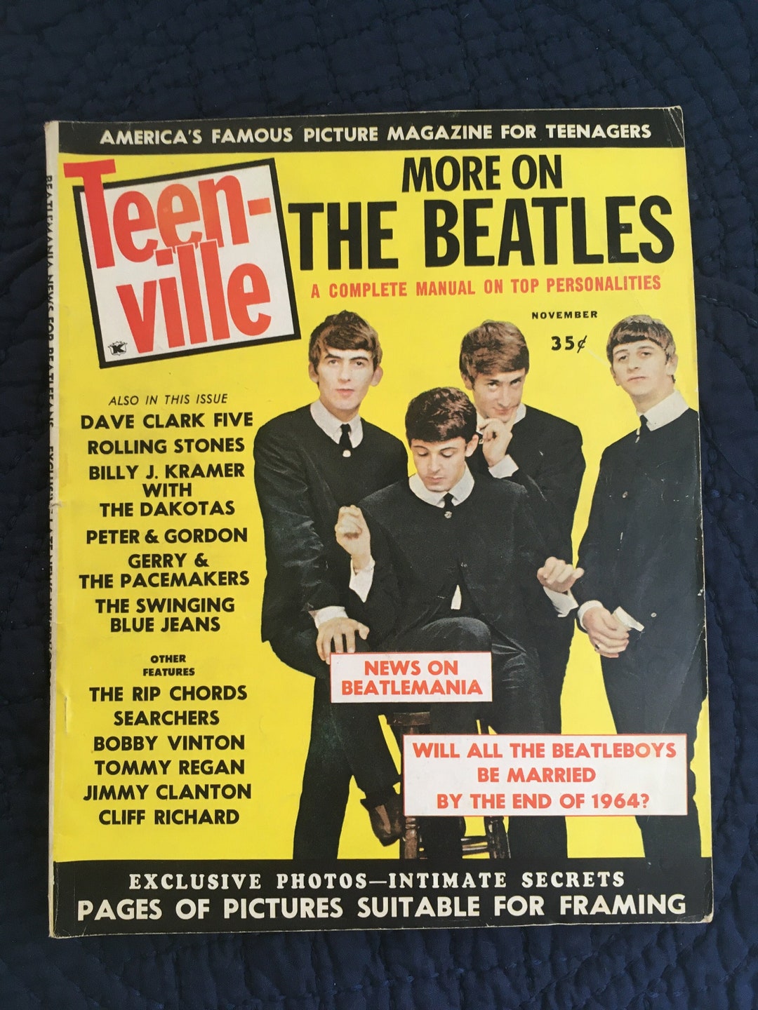 Vol 1 No 1 TEENVILLE Nov 1964 BEATLES Issue 60s Music Magazine Rolling ...