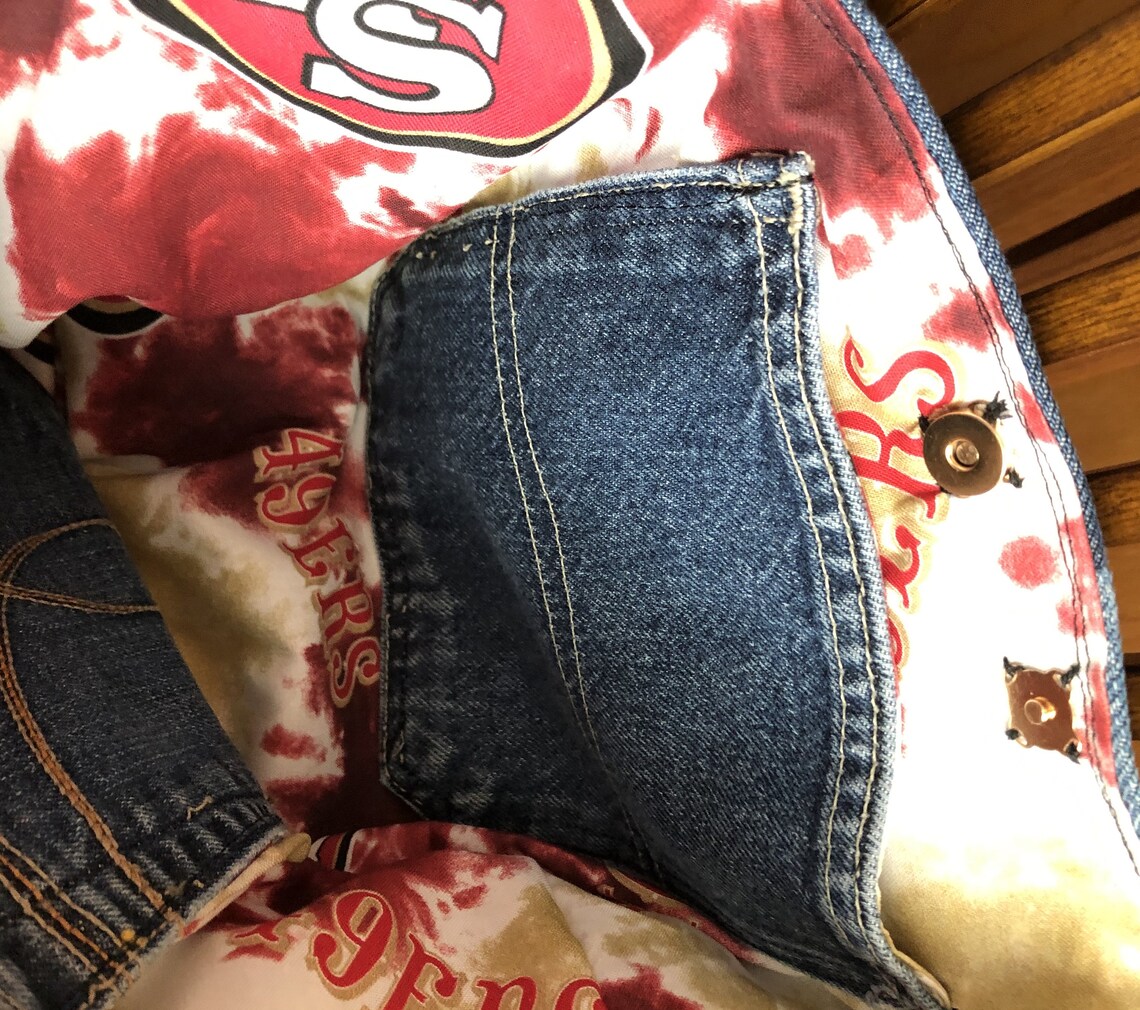 SF 49ers Denim Purse: Upcycled Football Theme Bag - Etsy