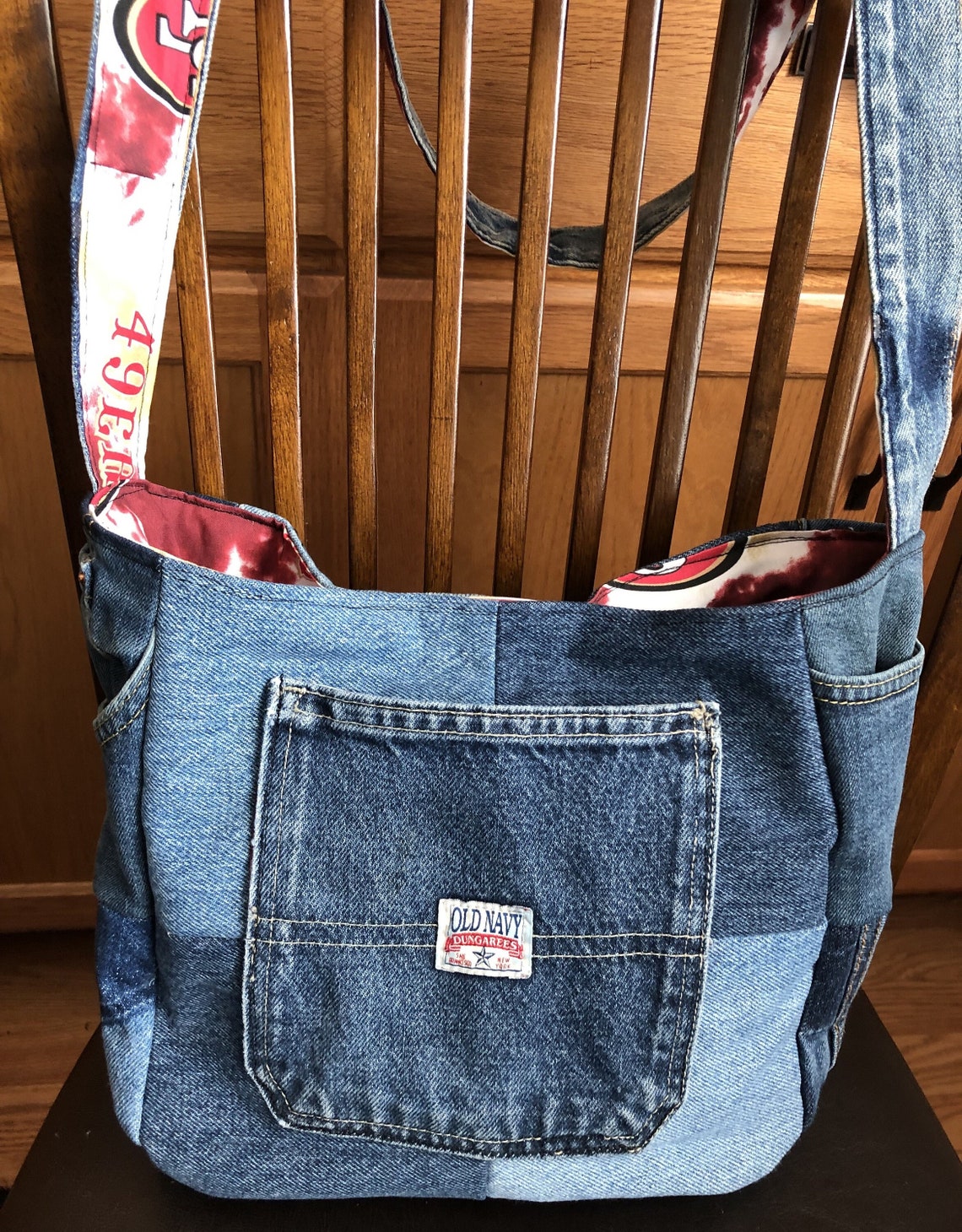 SF 49ers Denim Purse: Upcycled Football Theme Bag - Etsy