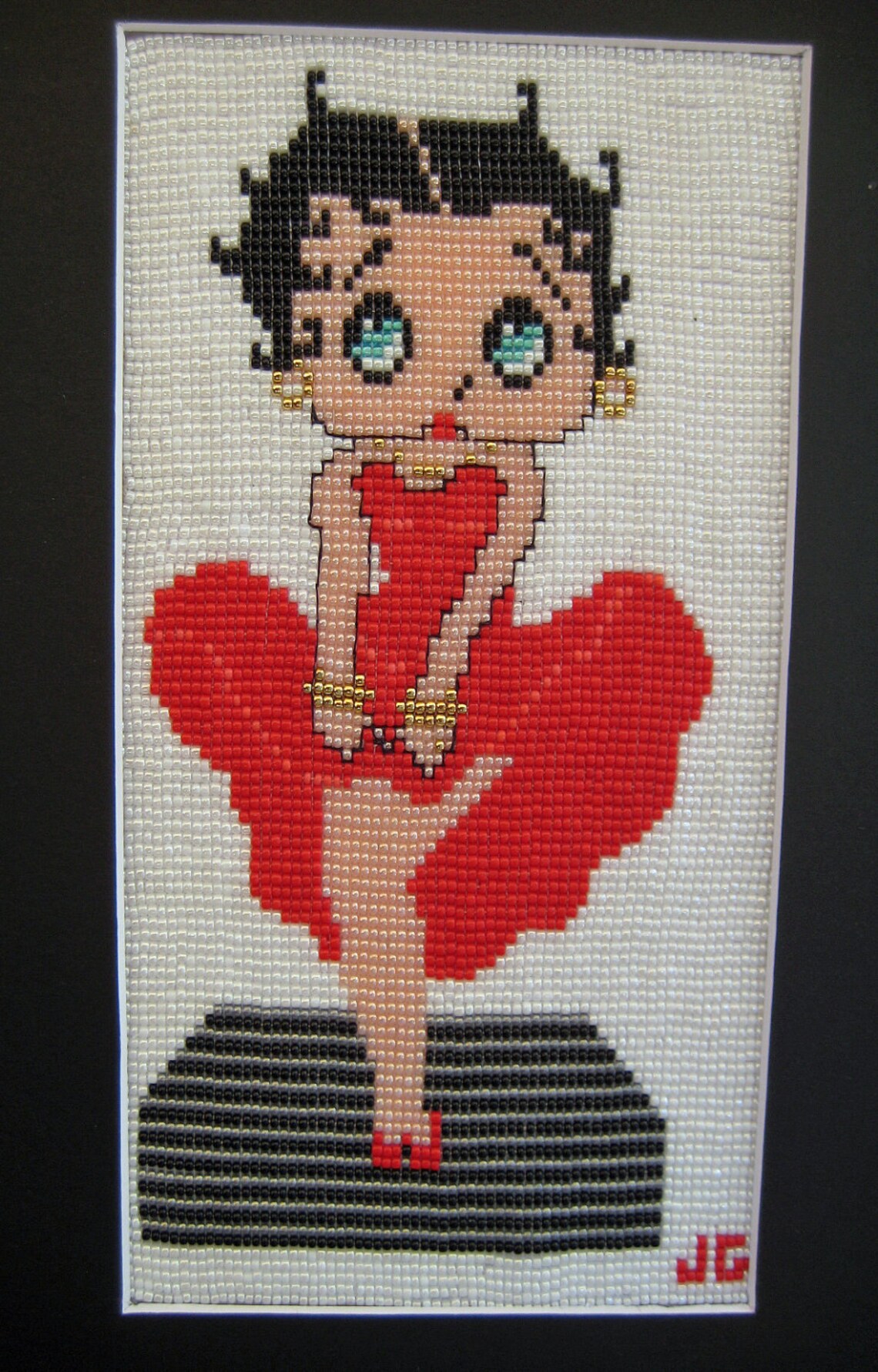 Betty Boop in Beaded Red Dress Woven on loom with 7100 | Etsy