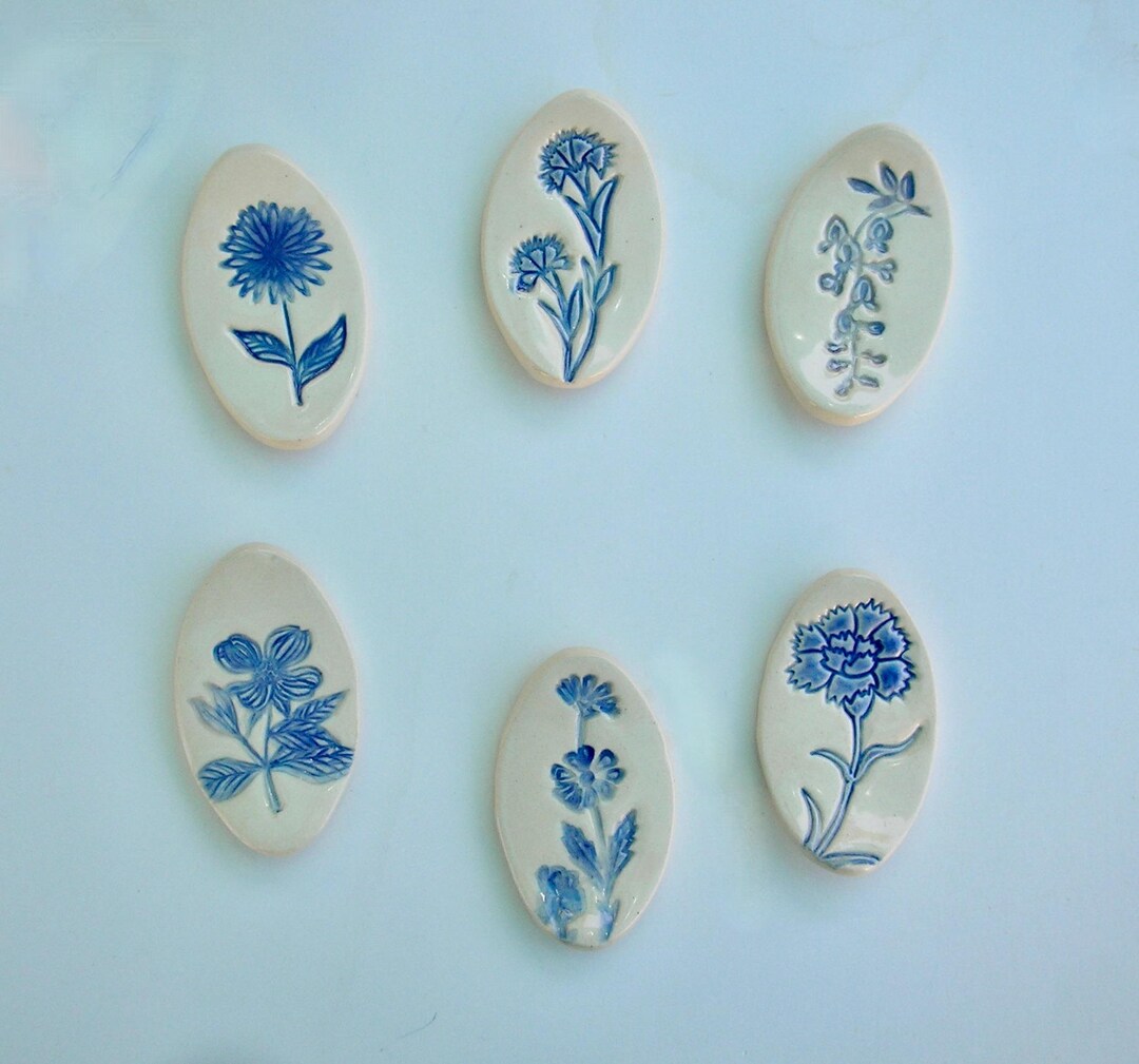 Set of Six Large Ceramic Knife Rests/chopstick Rests, Spoon/pen Rests ...