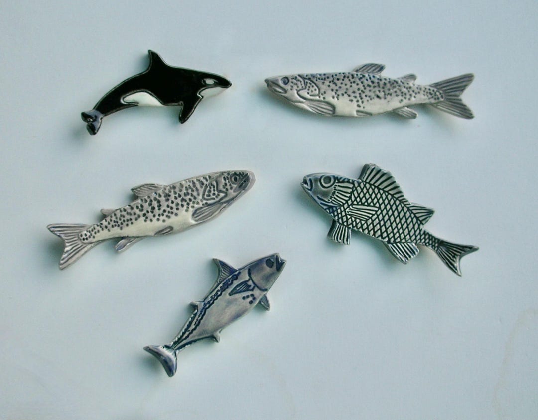 Large Ceramic Knife / Chopstick Rests, Spoon/pen Rests, Set of Five ...