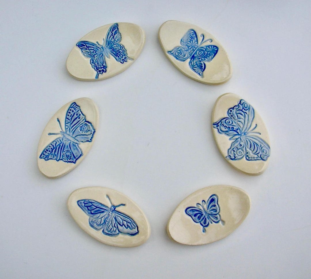 Set of Six Large Ceramic Knife Rests/chopstick Rests, Spoon/pen Rests ...