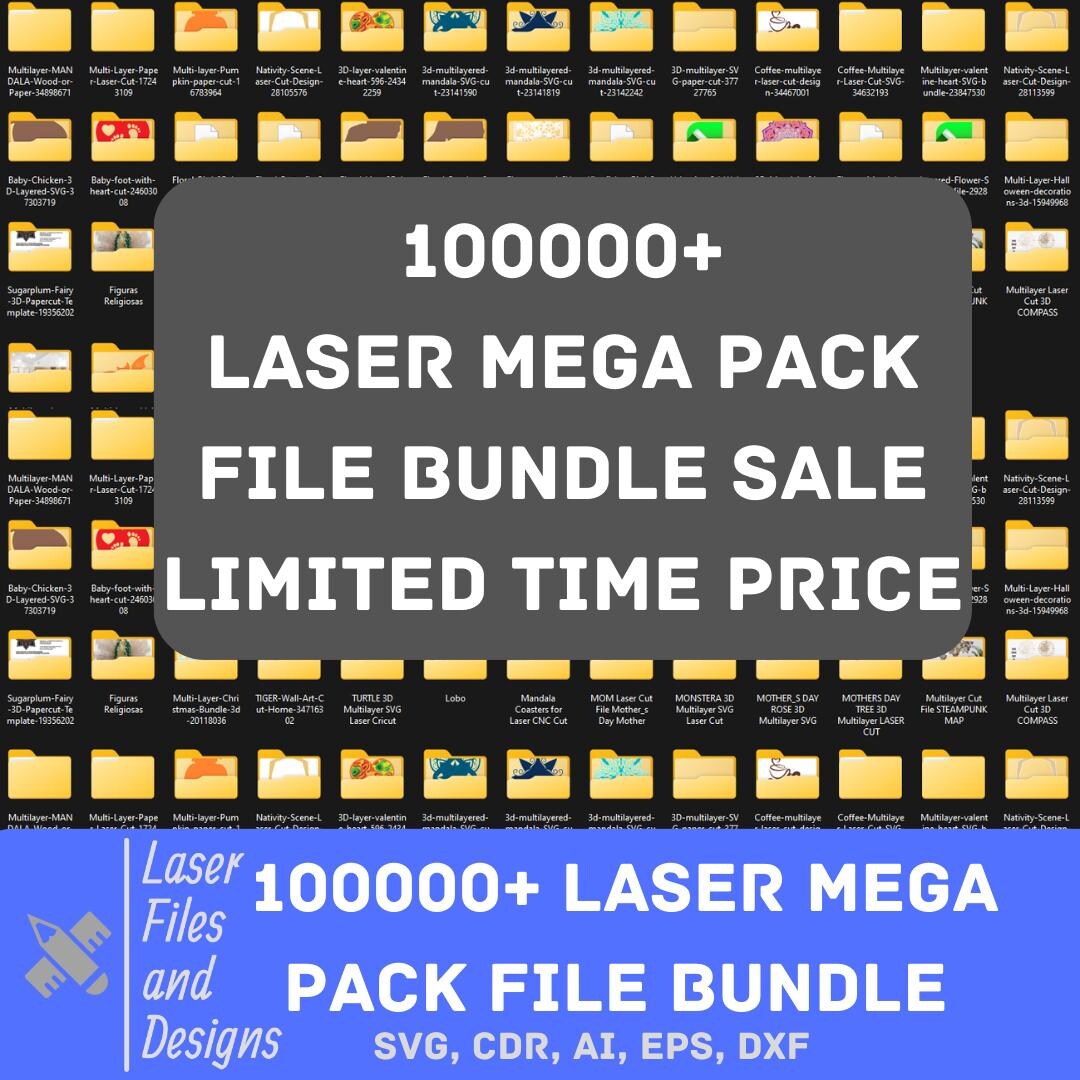 Mega Laser Cut Bundle 100000 Vector, Dxf Files, 3d, 2D, Cnc, Laser Cut ...