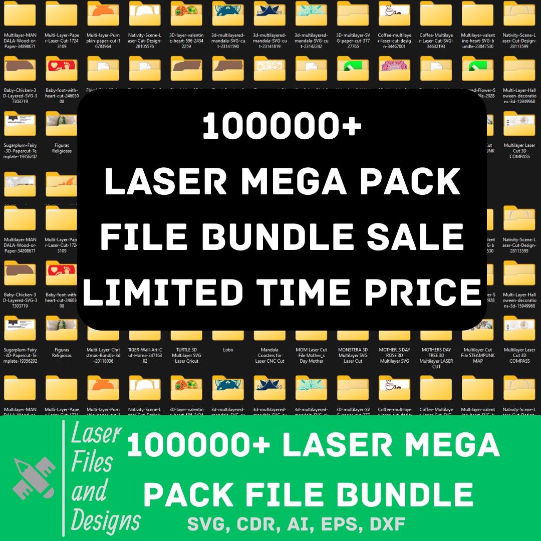 Mega Laser Cut Bundle 100000 Vector, Dxf Files, 3d, 2D, Cnc, Laser Cut ...
