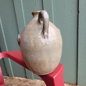 Handmade Clay Folk Art Pottery Ceramic Peppered Blue and Brown Glazed ...