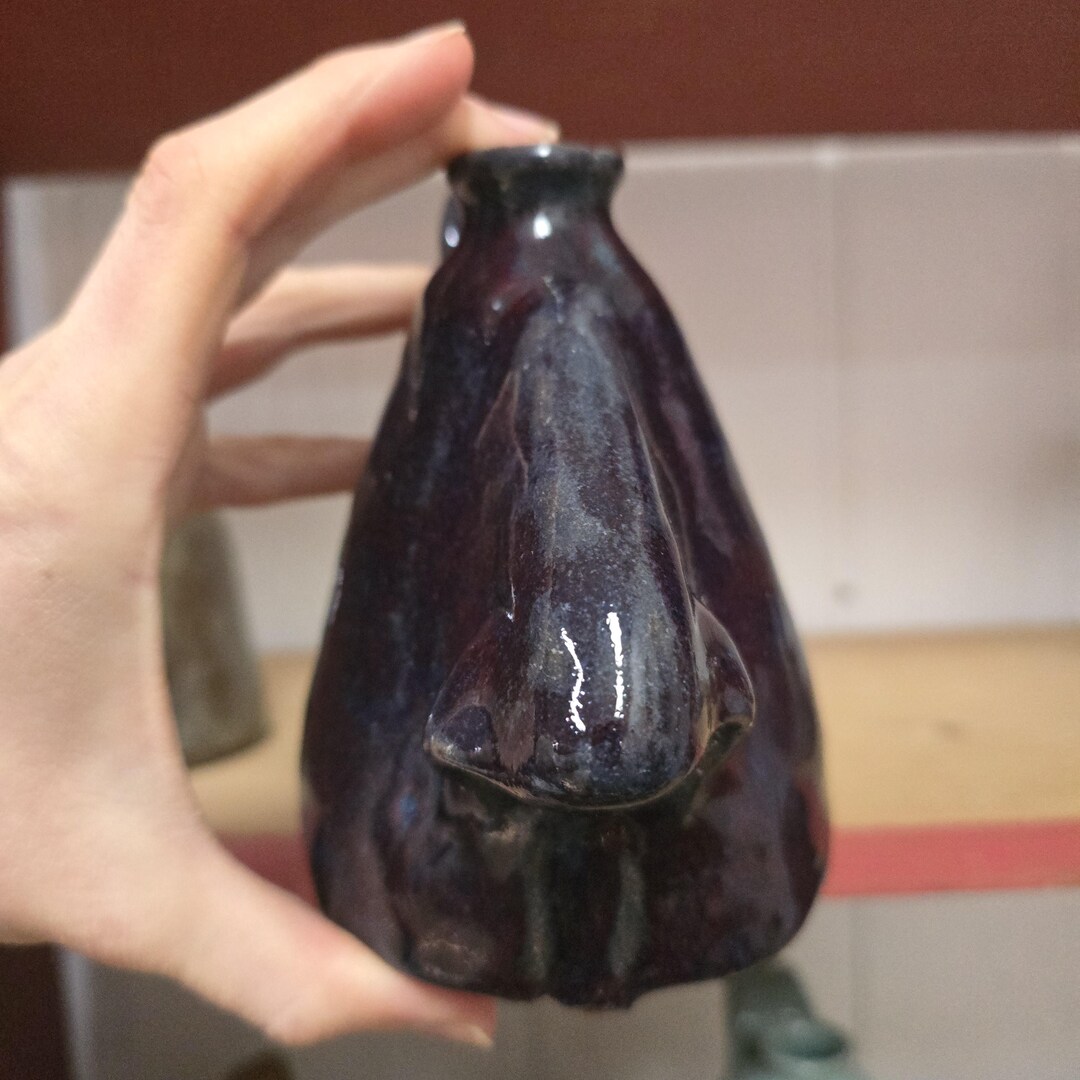 Nosy Jug | Handmade Clay Folk Art Pottery Blue Nose Jug by Heather ...