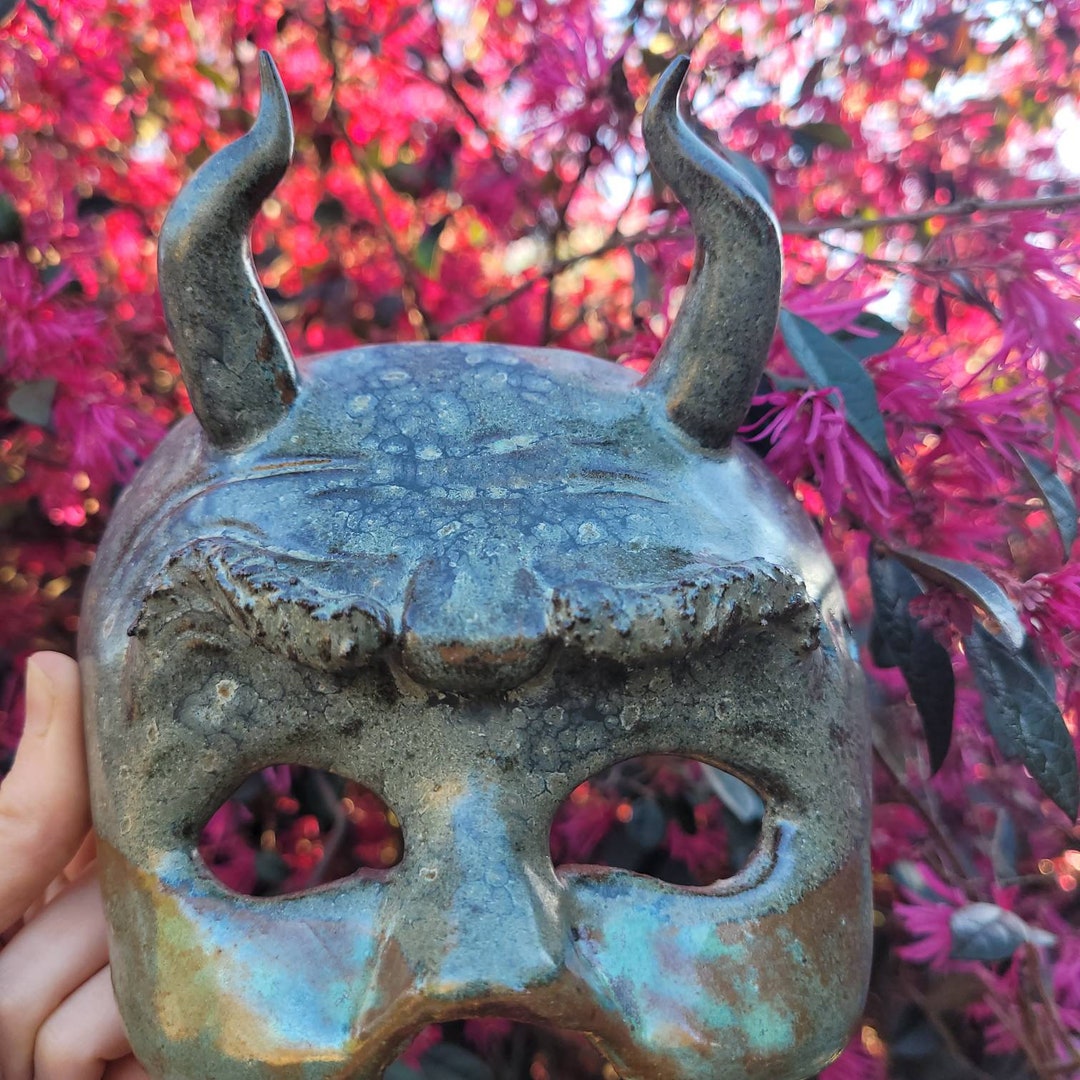 Ceramic Devil Masquerade Mask Decor by Savannah Craven - Etsy