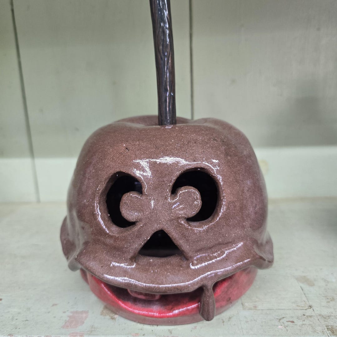 Handmade Folk Art Pottery Candy Apple Lantern: Fall Decor - Etsy