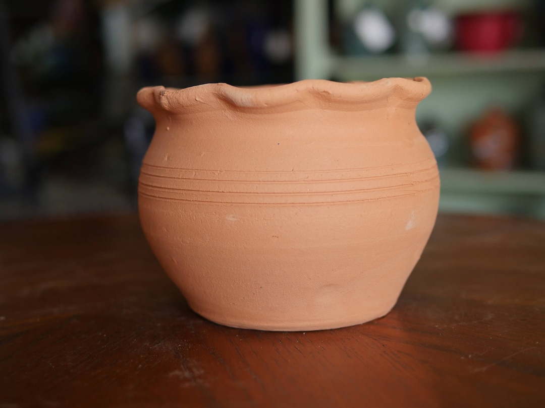 Craven Pottery Fluted 1 Quart Jardiniere Red Clay Planter Terra Cotta ...