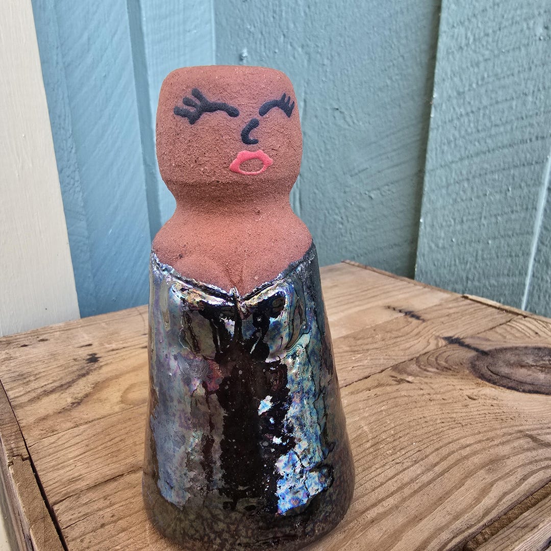 Busty Lady Vase Folk Art Pottery by Heather Elyse Head | 5.5" X 3" - Etsy