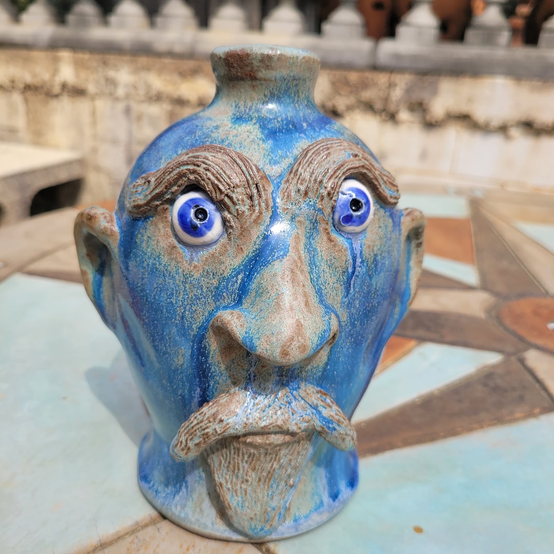 Rustic Blue Face Jug by Billy Joe Craven 8 X 5 - Etsy