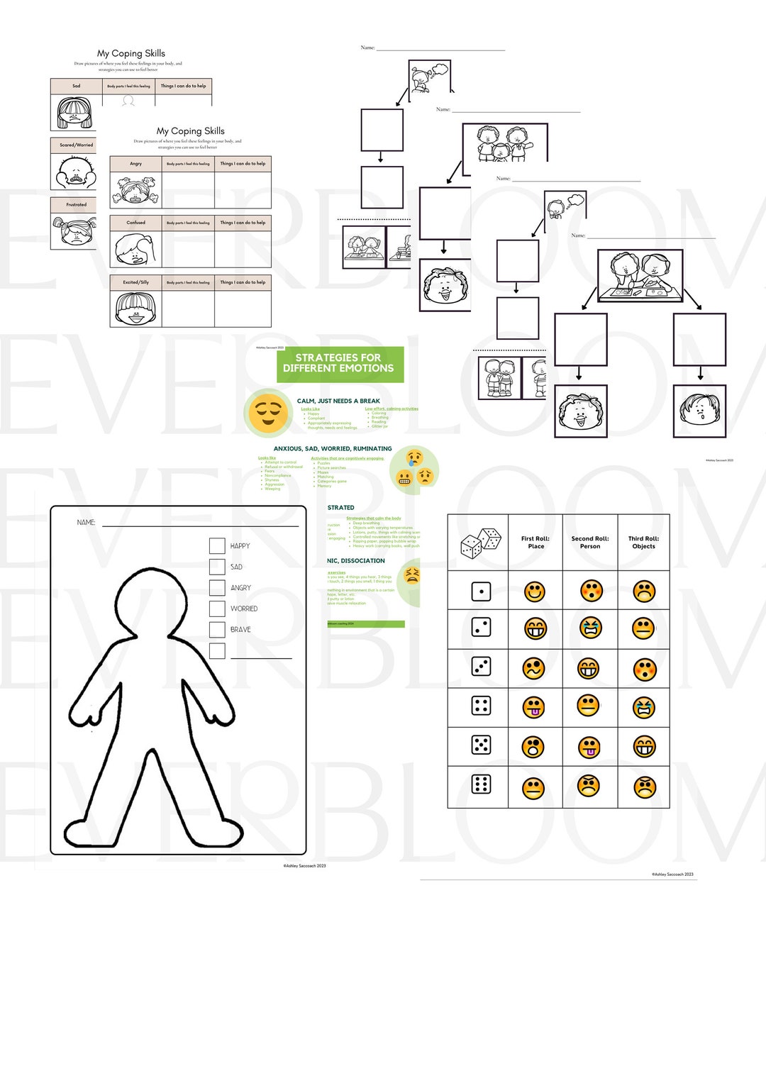 Kids Emotional Regulation Worksheet Bundle - Etsy