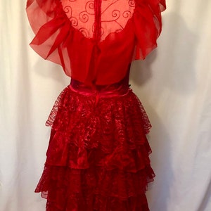 Red Lace Ruffled Wedding Dress Replica Cosplay Sizes 2-20 - Etsy