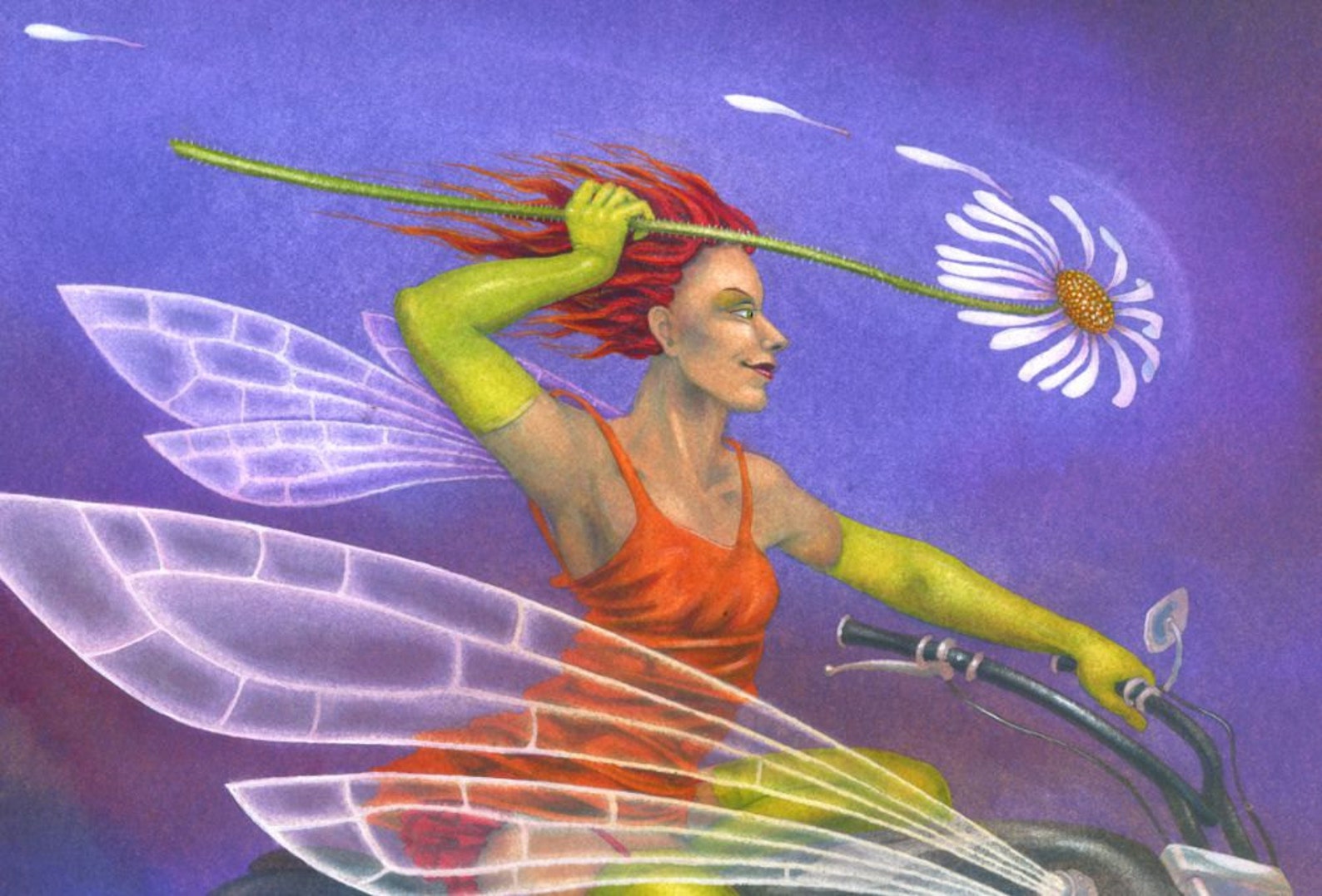 The Daisy Chopper Winged Fairy Motorbike Art Print in - Etsy Singapore