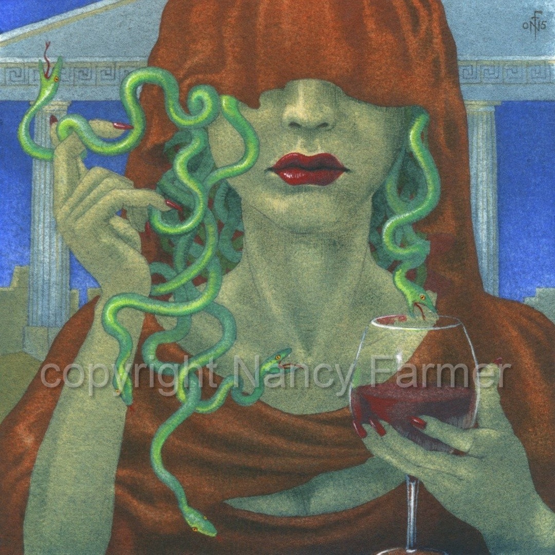 Medusa, Veiled - Art Print - Portrait of the Classic Femme Fatalle - Etsy