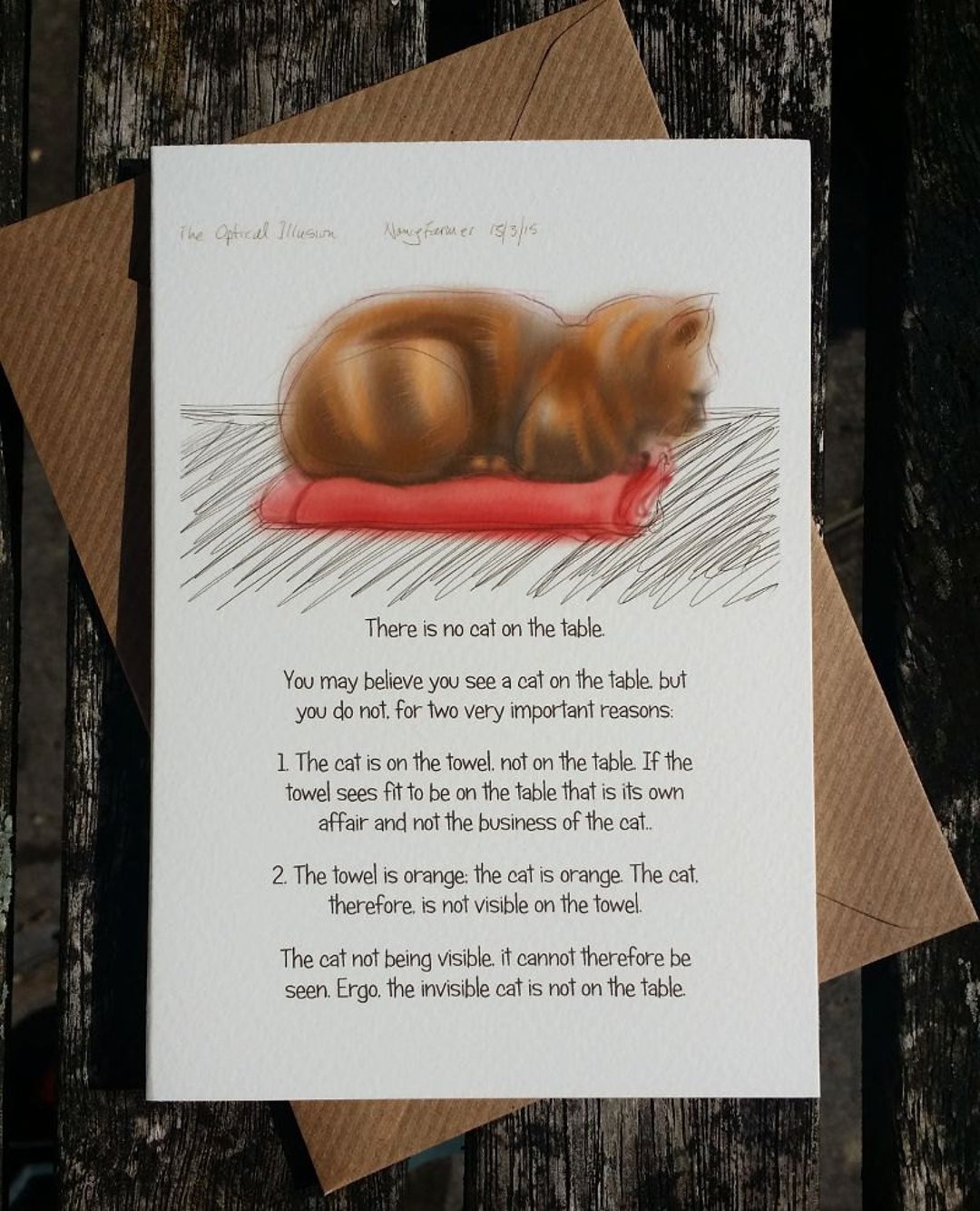 Funny Cat Card: "the Illusion" - Cat Logic, Naughty Cat , Cat Thinking ...