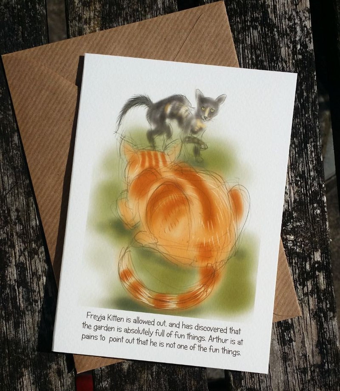 Funny Cat Card: all the Fun Things in the Garden | Etsy