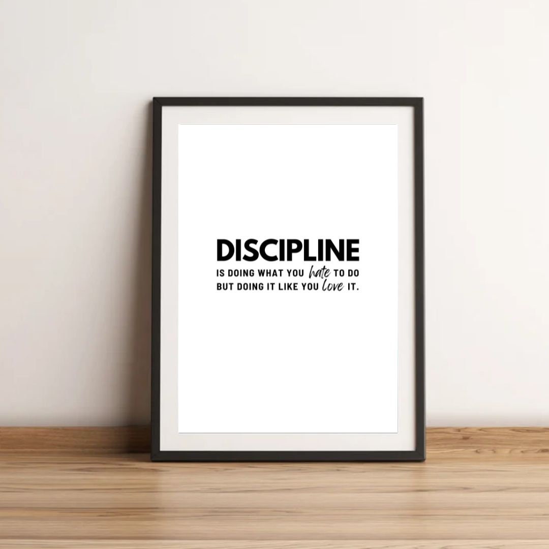 Discipline - Minimalist Motivational Print, Inspiration, Office Decor ...