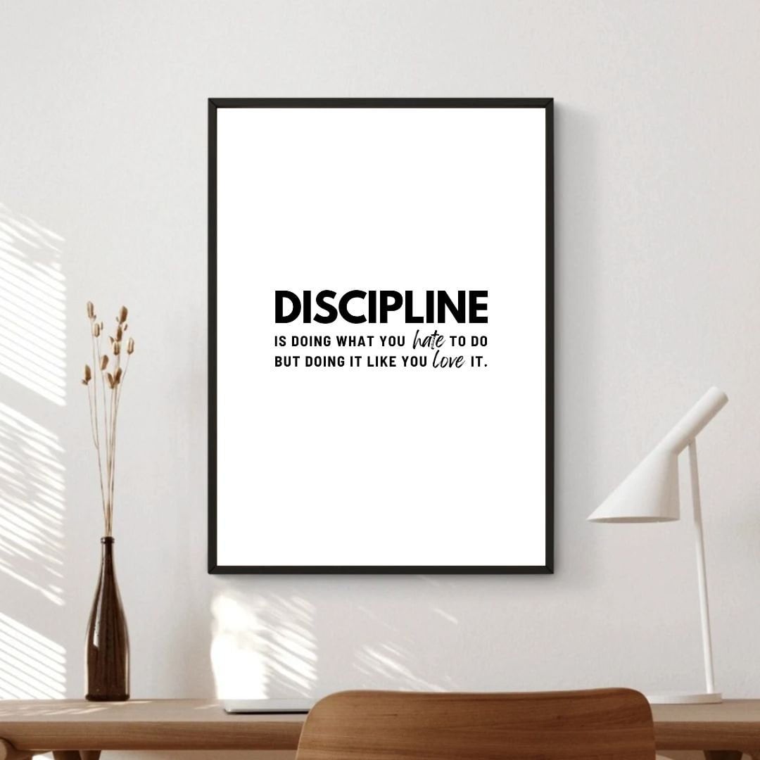 Discipline - Minimalist Motivational Print, Inspiration, Office Decor ...