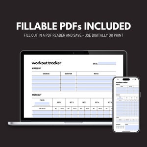 Workout Tracker and Plan, Printable, Daily Exercise Log, Fitness ...