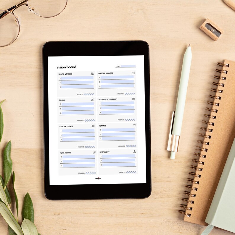 Vision Board Template, Vision Board Planner, Vision Board Guide, Vision ...