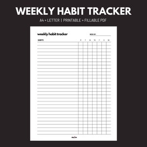 Monthly and Weekly Habit Trackers, Printable/fillable Template, Monthly ...