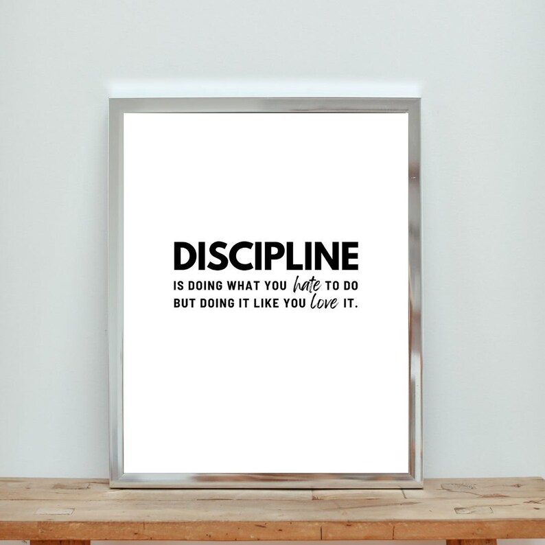 Discipline - Minimalist Motivational Print, Inspiration, Office Decor ...