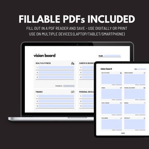 Vision Board Template, Vision Board Planner, Vision Board Guide, Vision ...