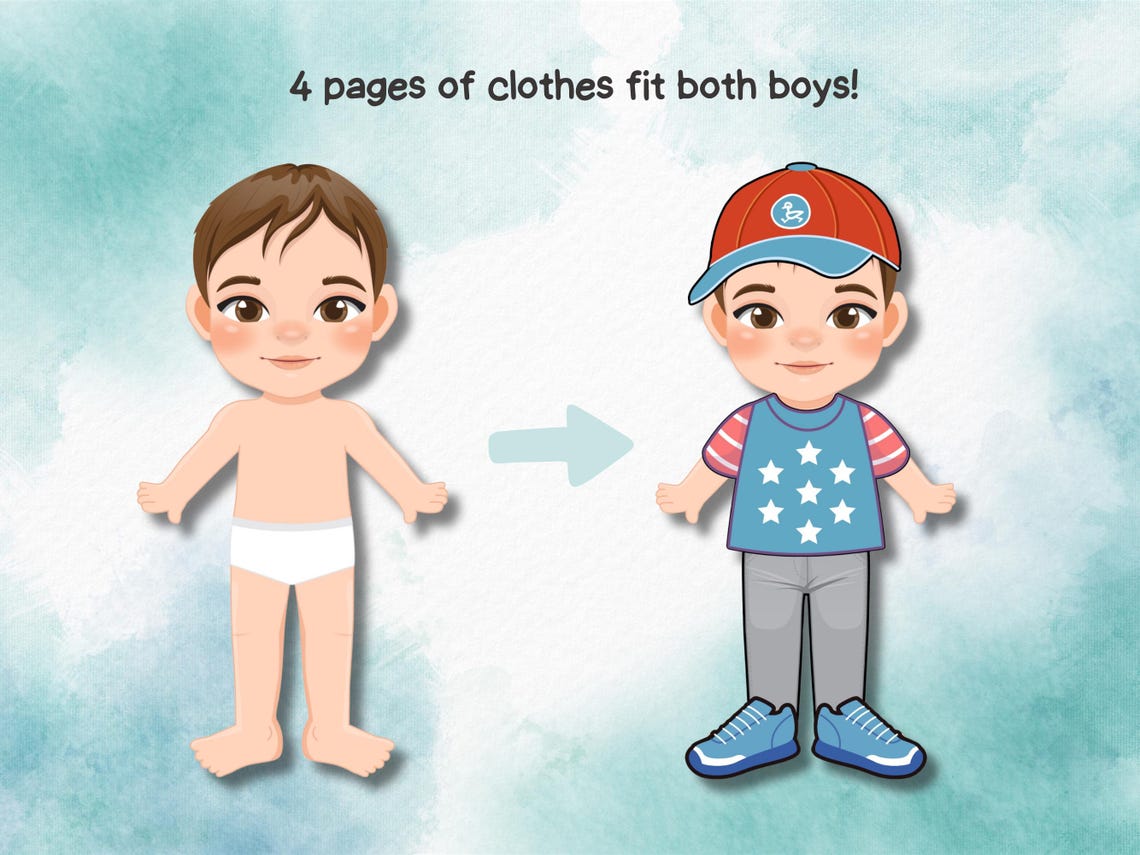 Printable Dress up Activity Boy Version, Dressing Activity, Kids Game ...